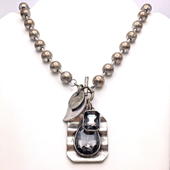 Unbranded | Jewelry | Distressed Brass Silver Large Ball Chain Cluster ...